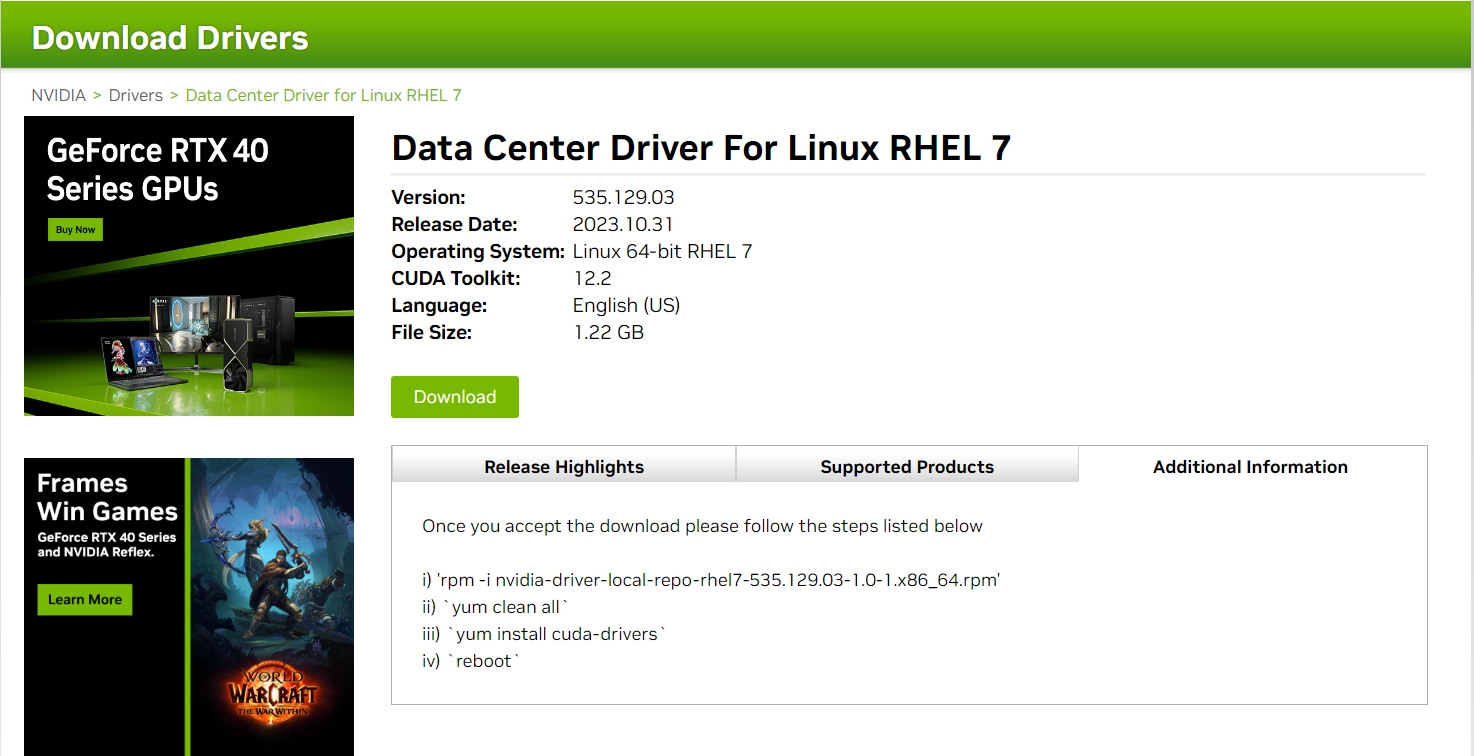CentOS 7.9服务器安装、卸载NVIDIA GPU驱动总结 – 风声